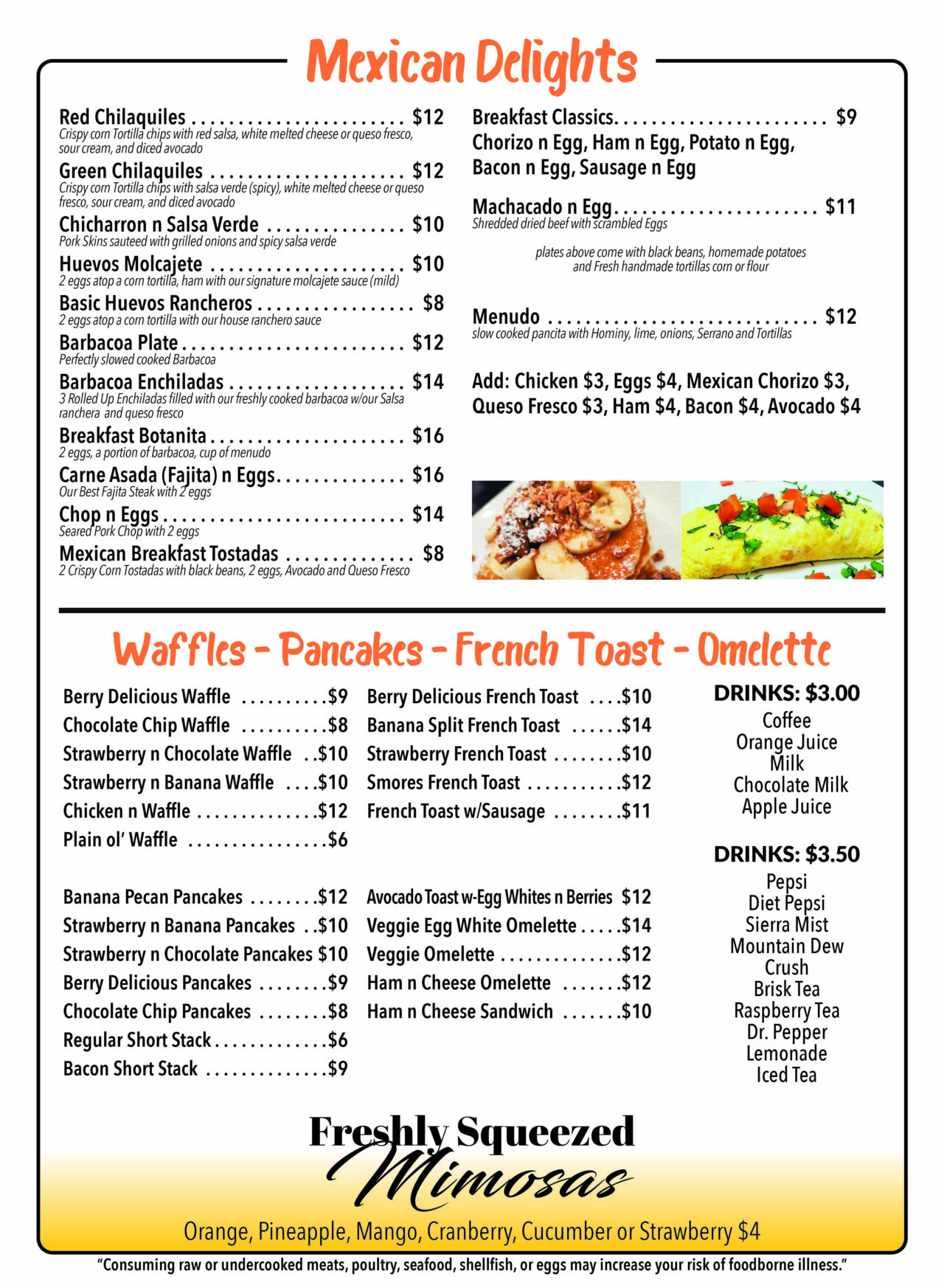 Menu | On The Grill Restaurant Bar & Grill